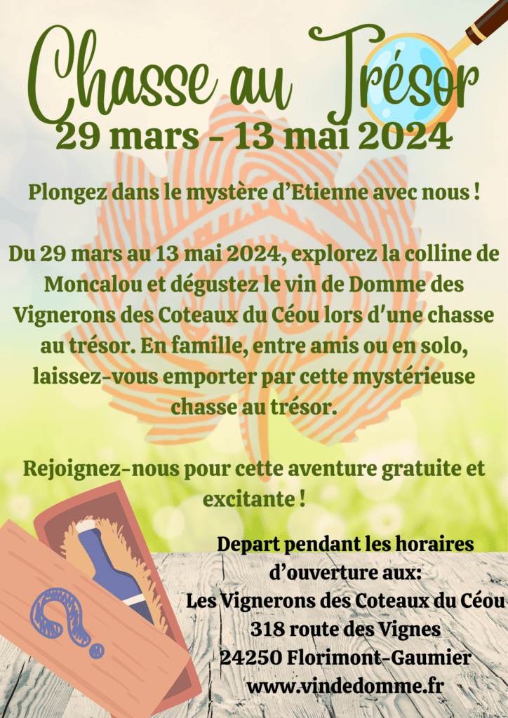 Chasse au trésor avril 2024 - Vin de Domme
